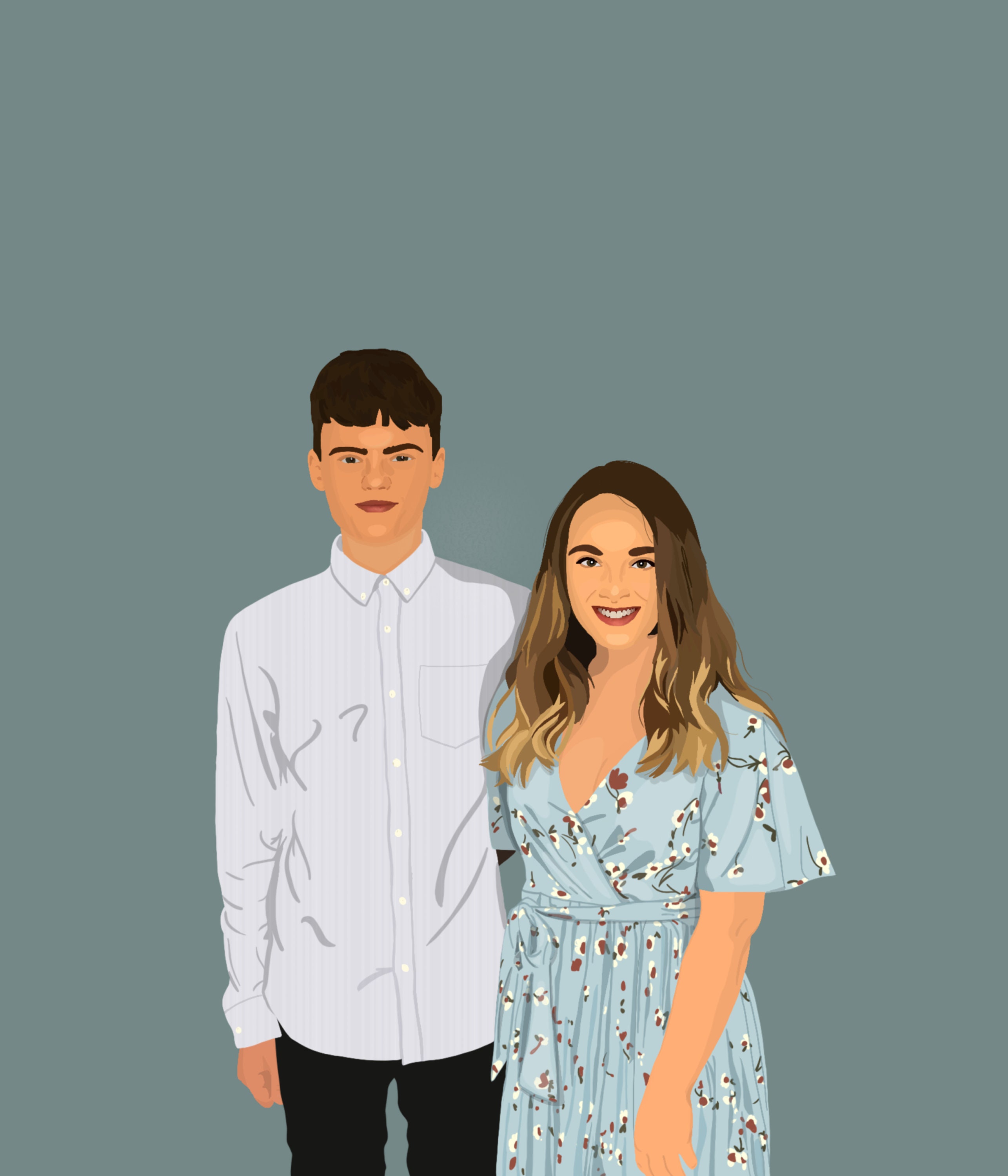 Custom Illustration Couple Portrait Couple Illustration - Etsy UK