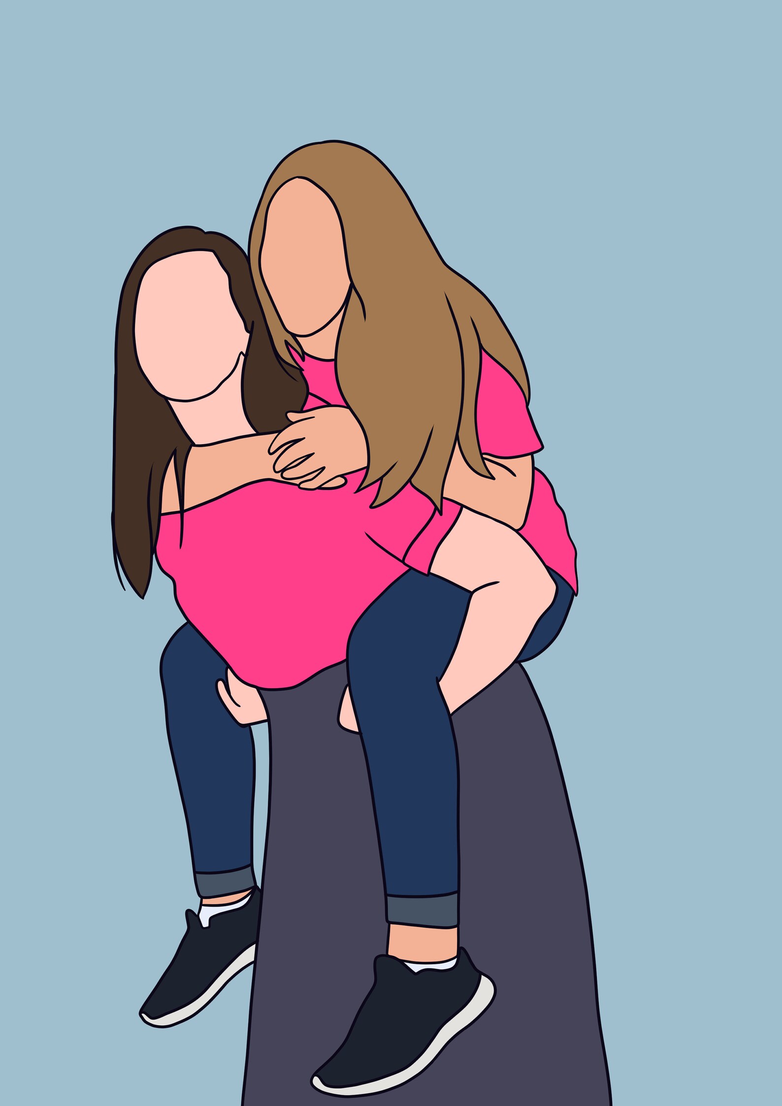 Faceless Portrait Custom Illustration Couple Portrait - Etsy UK