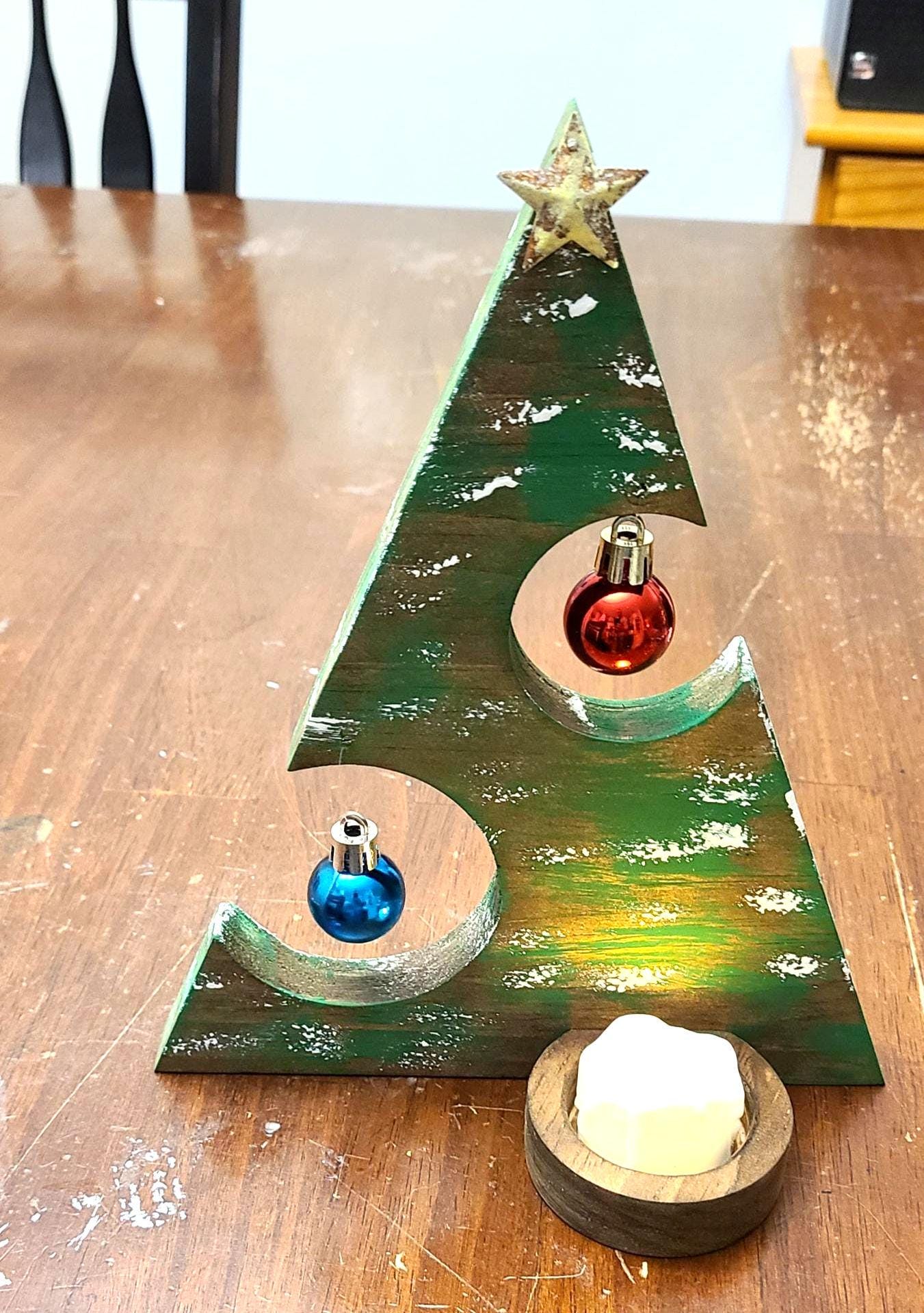 Rustic Wooden Christmas Tree for Cozy Holiday Vibes, White Wooden ...