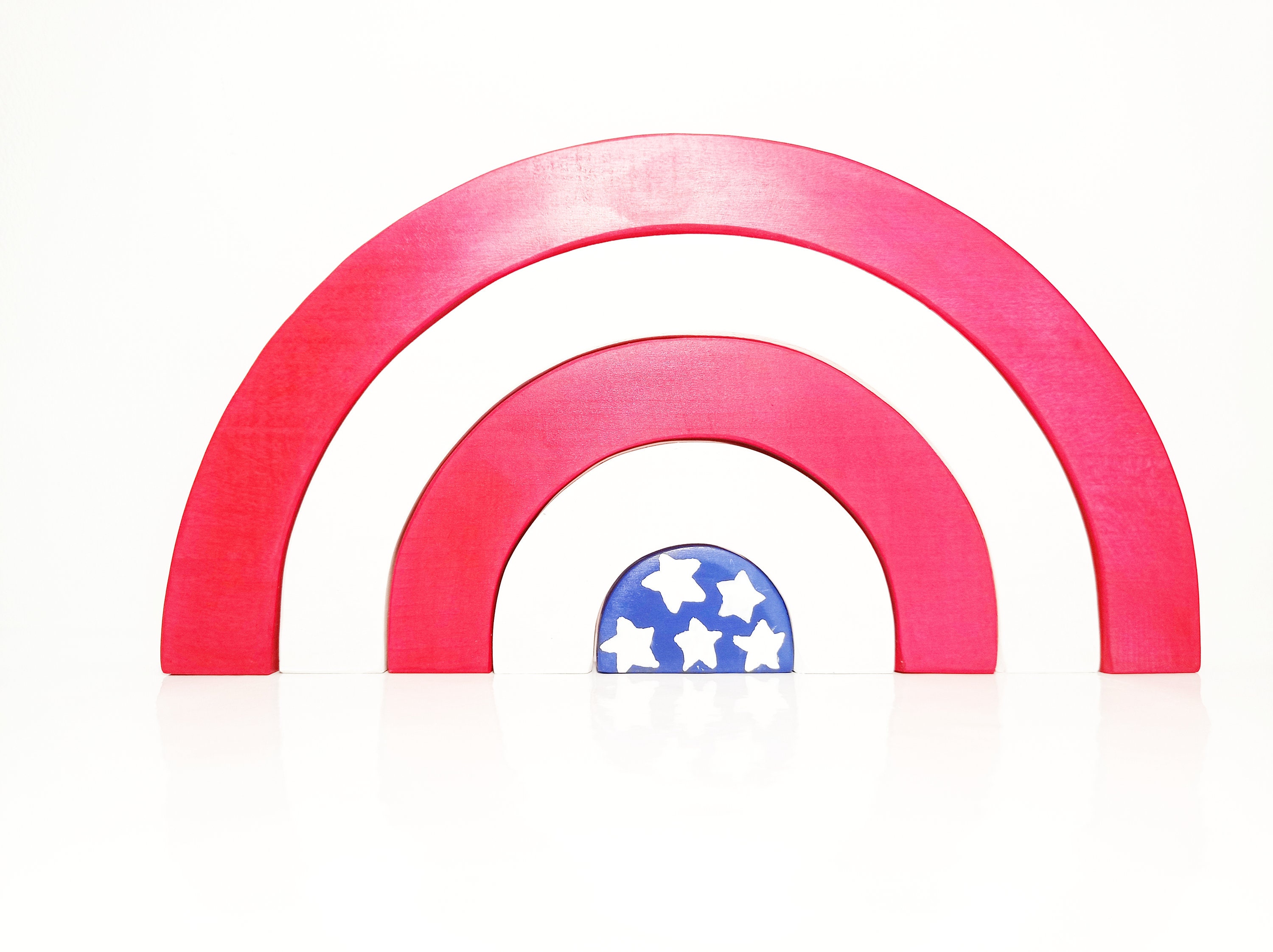 Stars and Stripes Usa Flag Wooden Stacker, Patriotic Usa Wooden ...