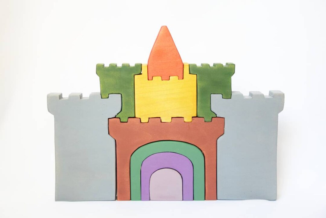 Wooden Castle, Stacking Wooden Castle, Stacking Toy, Wooden Stacker ...