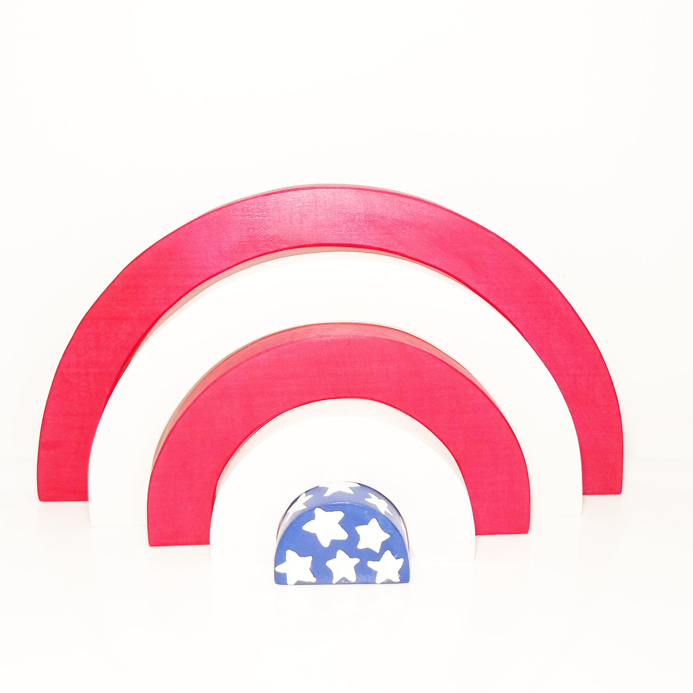 Stars and Stripes Usa Flag Wooden Stacker, Patriotic Usa Wooden ...