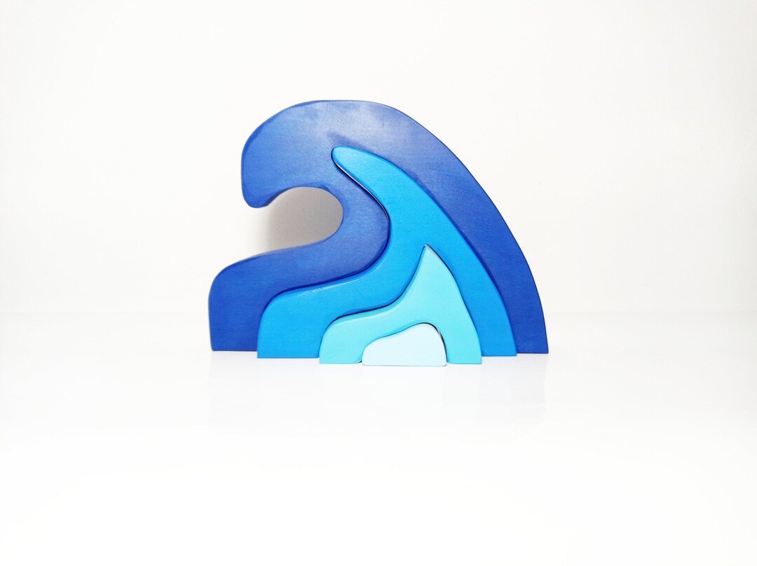 Wave Stacker, Wooden Wave Puzzle, Waldorf Toy, Water Stacker, Stacking ...