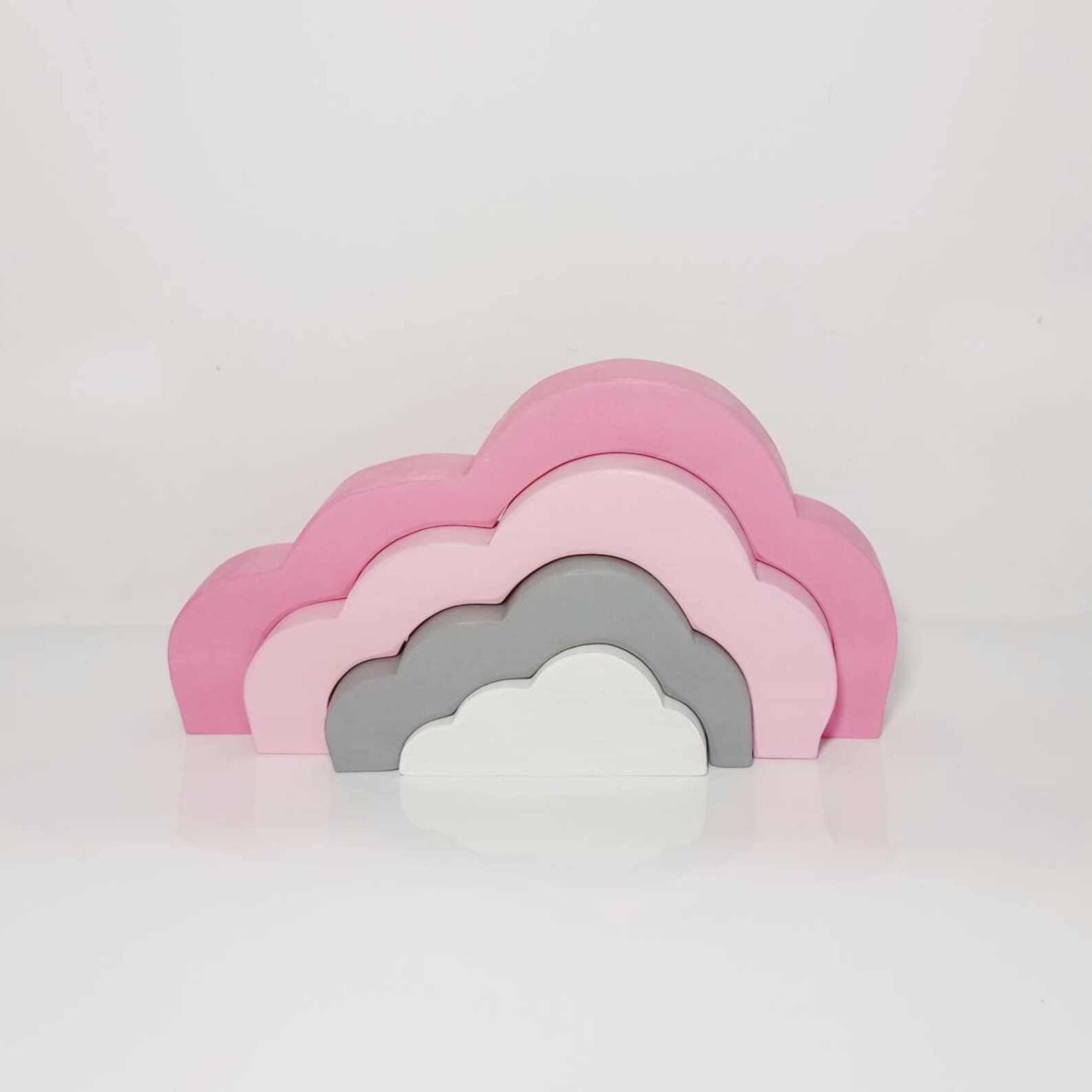 Pink Cloud Stacker Wooden Stacking Waldorf Inspired Toy - Etsy