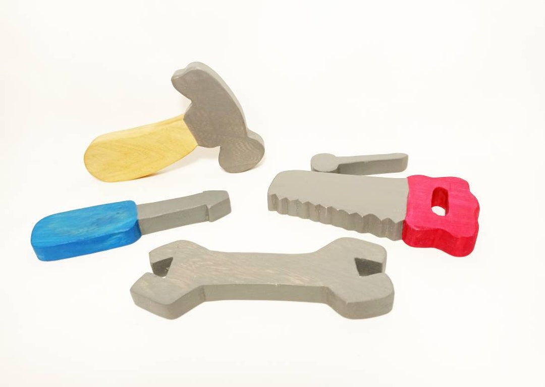 Wooden Tool Toy Set, Wooden Handy Man Toy Set, Toddler Toy Tool ...
