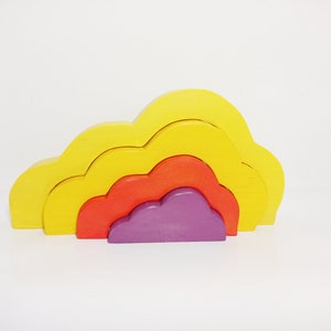 Sunset Cloud Stacker, Wooden Stacking Waldorf Inspired Toy, Nursery ...