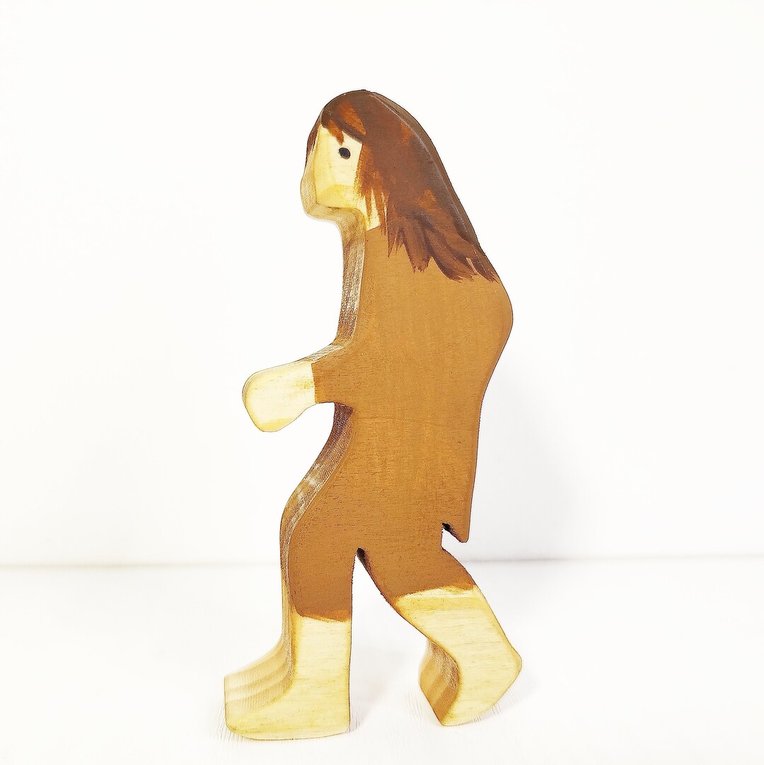 Cavewoman Wooden Toy Figurine, Waldorf Inspired Prehistoric Period Toys ...