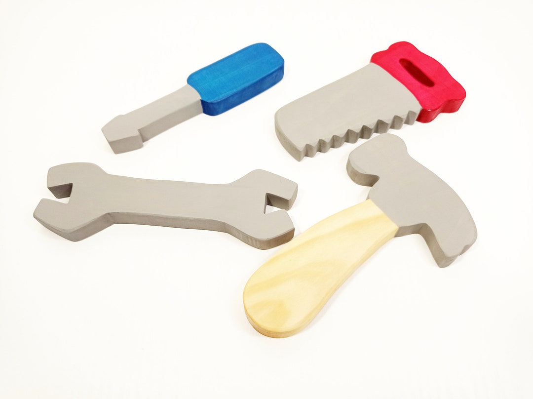 Wooden Kids Tool Toy Set, Wooden Handy Man Toy Set, Toddler Gift Toy ...