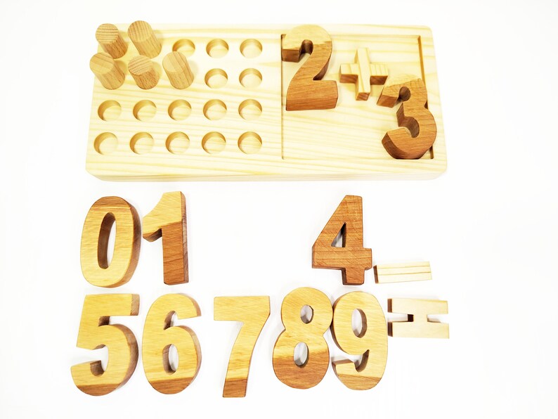 Wooden Number Board, Montessori Counting Tracing Board, Waldorf ...