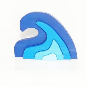 Wave Stacker, Wooden Wave Puzzle, Waldorf Toy, Water Stacker, Stacking ...