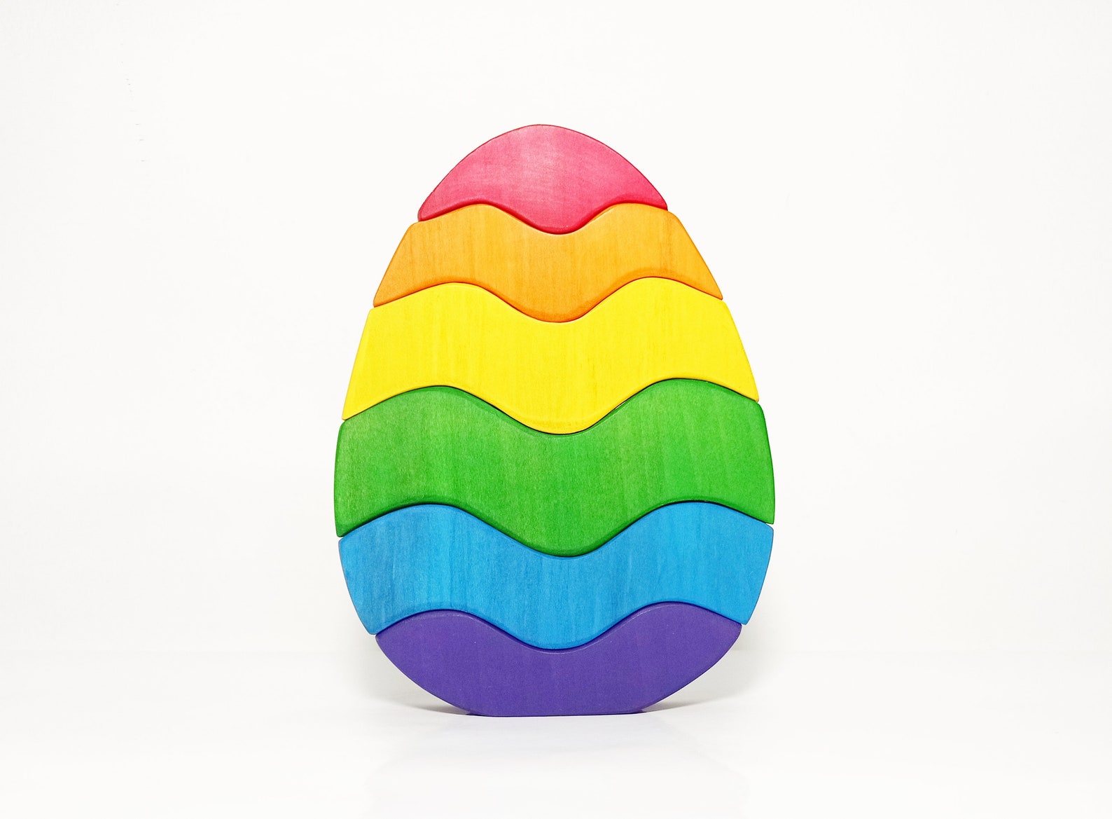Wooden Stacking Egg Rainbow Stacker Easter Wooden Toy - Etsy