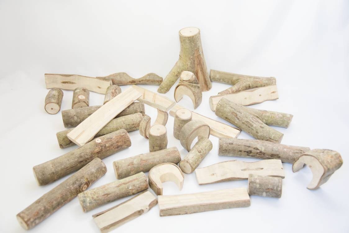Natural Building Blocks Tree Building Blocks Montessori - Etsy