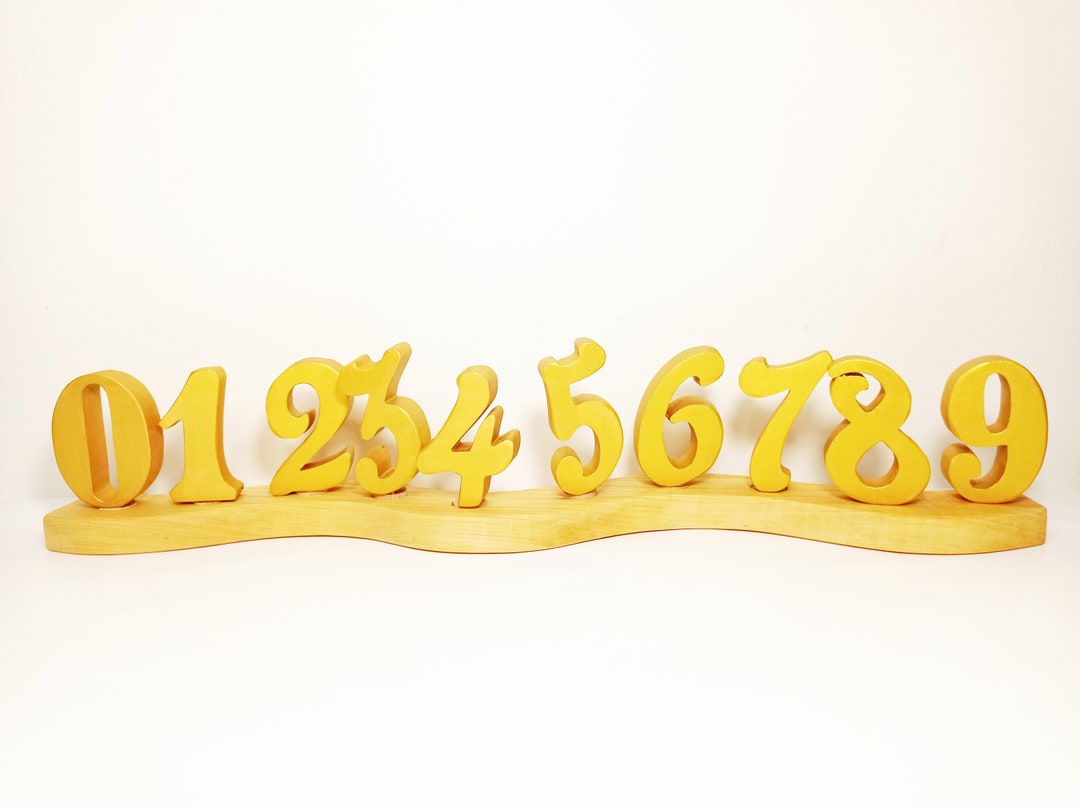 Set of 10 Golden Numbers Waldorf Celebration Ring Ornaments, Waldorf ...