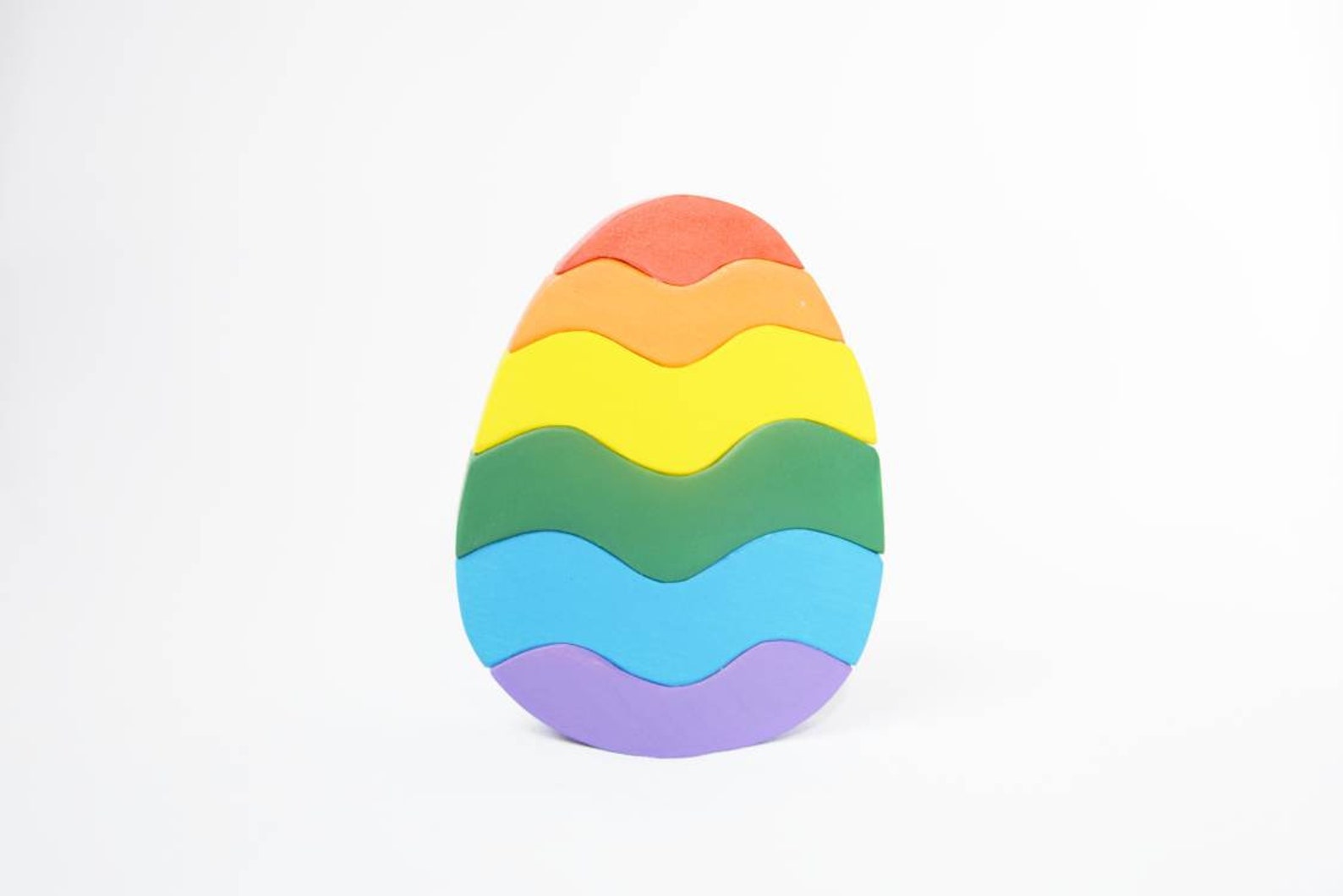 Wooden stacking egg rainbow stacker easter wooden toy | Etsy