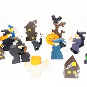 Halloween Wooden Toy Set, Halloween Play Scene, Witches Wooden Toy ...