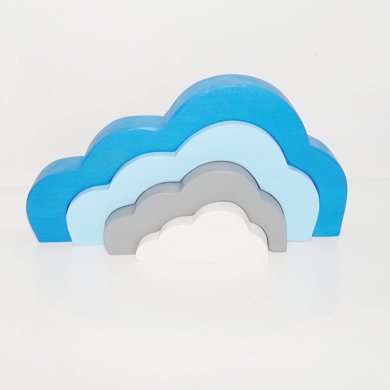 Cloud Stacker, Wooden Stacking Waldorf Inspired Toy, Cloud Toy,nursery ...