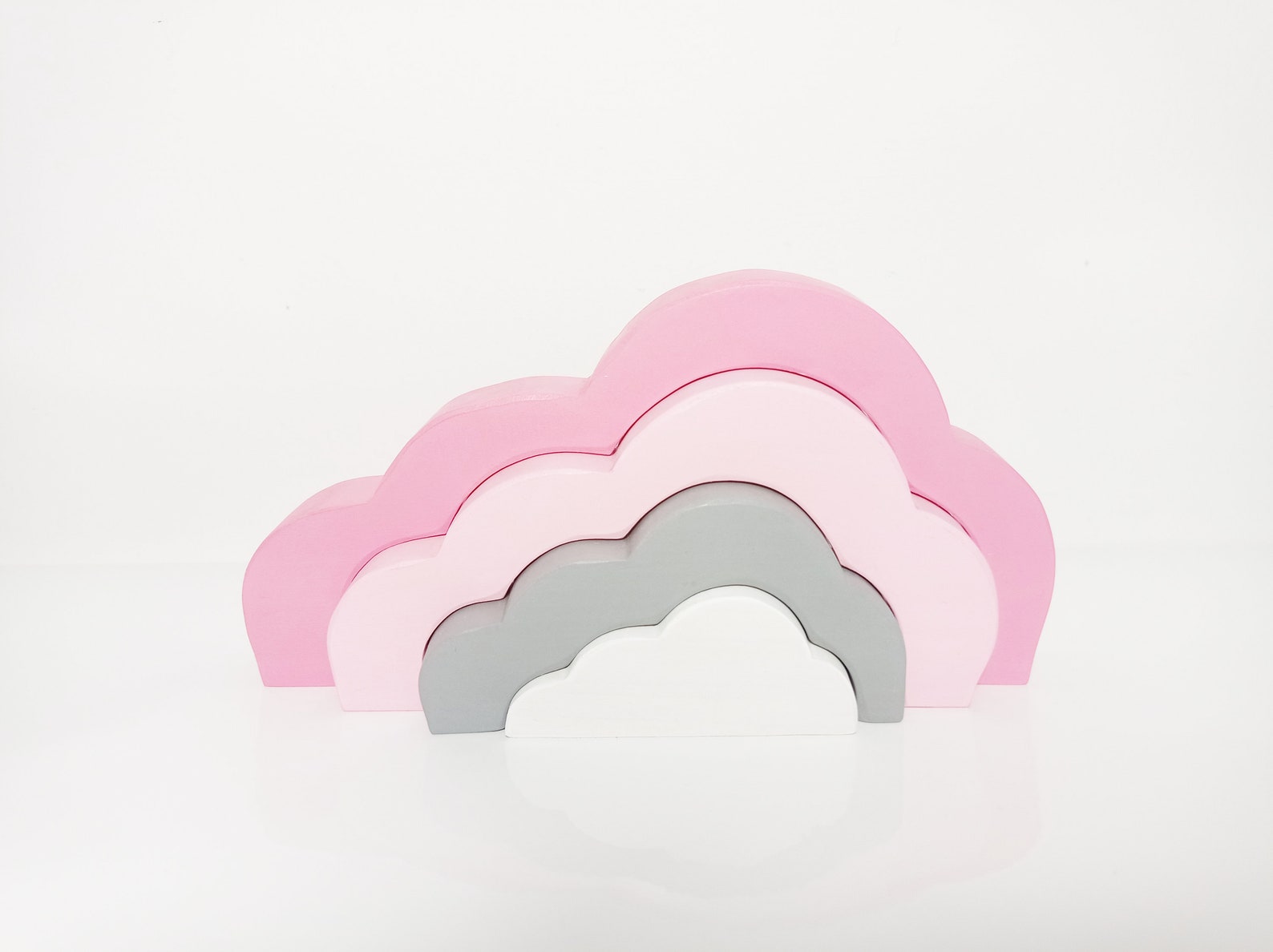Pink Cloud Stacker Wooden Stacking Waldorf Inspired Toy - Etsy
