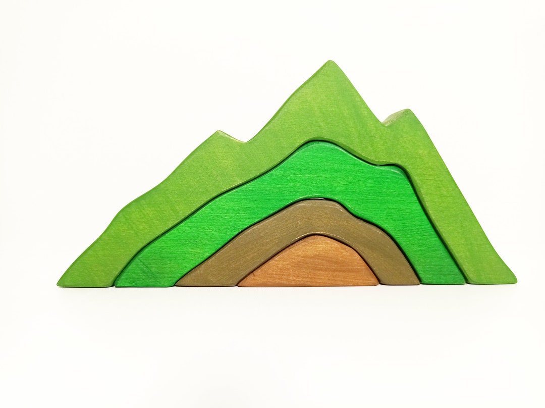 Mountain Stacker Wooden Waldorf Inspired Toy, Stacking Mountains, Gift ...