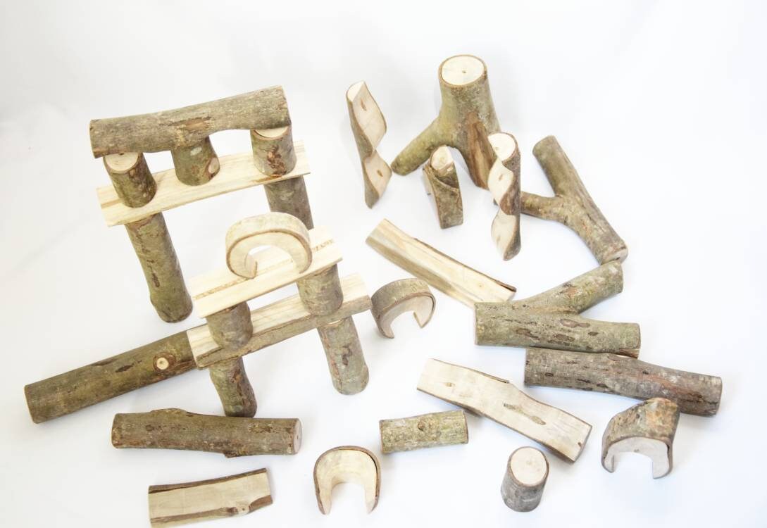 Natural Building Blocks Tree Building Blocks Montessori - Etsy