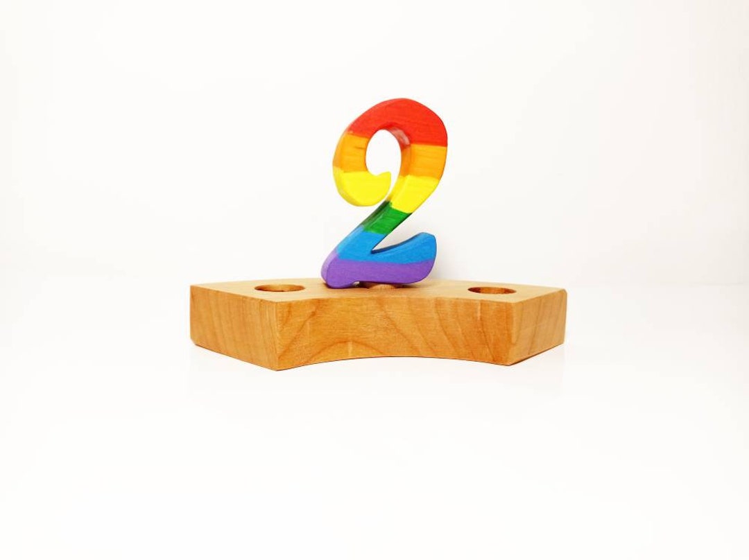 Rainbow Number Two Birthday Ring Ornament, Celebration Ring Ornament ...