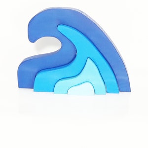 Wave Stacker, Wooden Wave Puzzle, Waldorf Toy, Water Stacker, Stacking ...