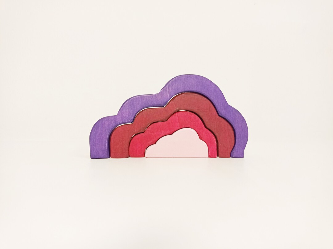 Purple Cloud Stacker,toy Cloud Stacker, Wooden Stacking Waldorf ...