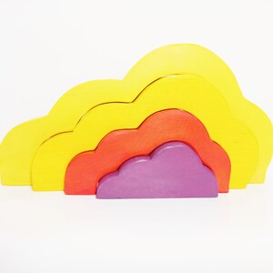 Sunset Cloud Stacker, Wooden Stacking Waldorf Inspired Toy, Nursery ...