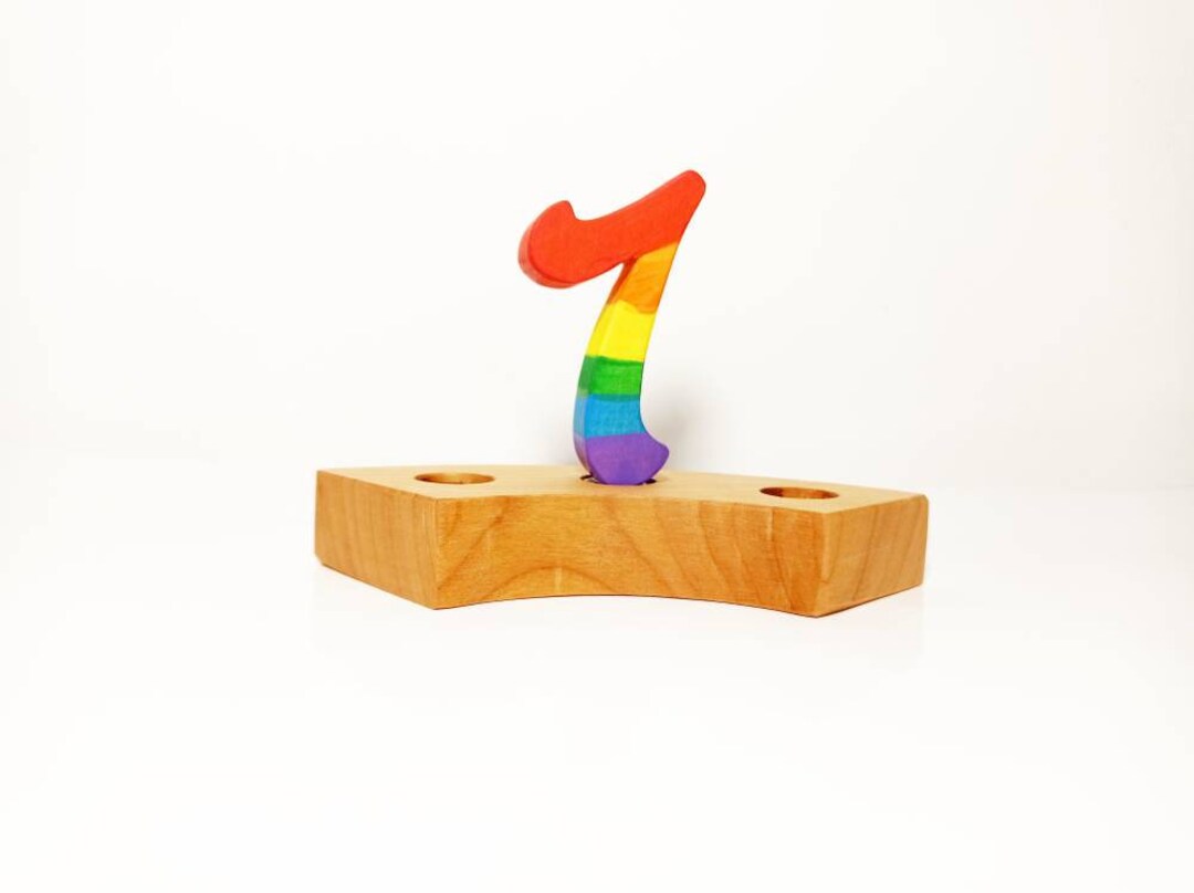 Rainbow Number Seven Birthday Ring Ornament, Celebration Ring Ornament ...