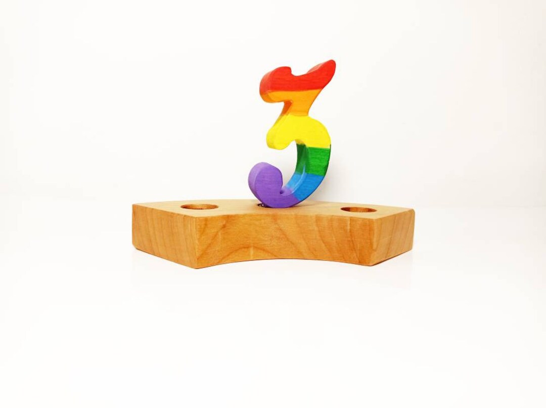 Rainbow Number Three Birthday Ring Ornament, Celebration Ring Ornament ...
