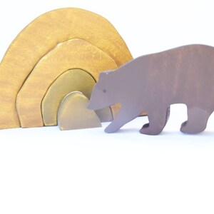 Bear Cave, Wooden Toy Set, Cave Wooden Toy, Waldorf Bear, Wooden ...