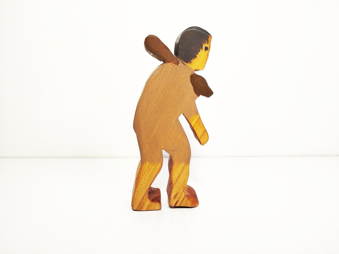 Caveman With Stick Wooden Toy Figurine, Waldorf Inspired Prehistoric ...