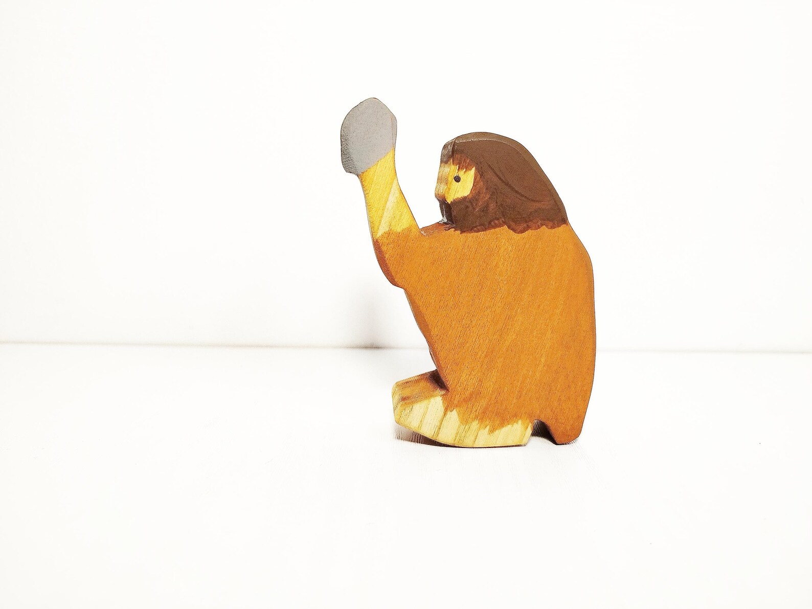 Caveman With Rock and Fire Wooden Toy Figurine, Eco-friendly, Heirloom ...