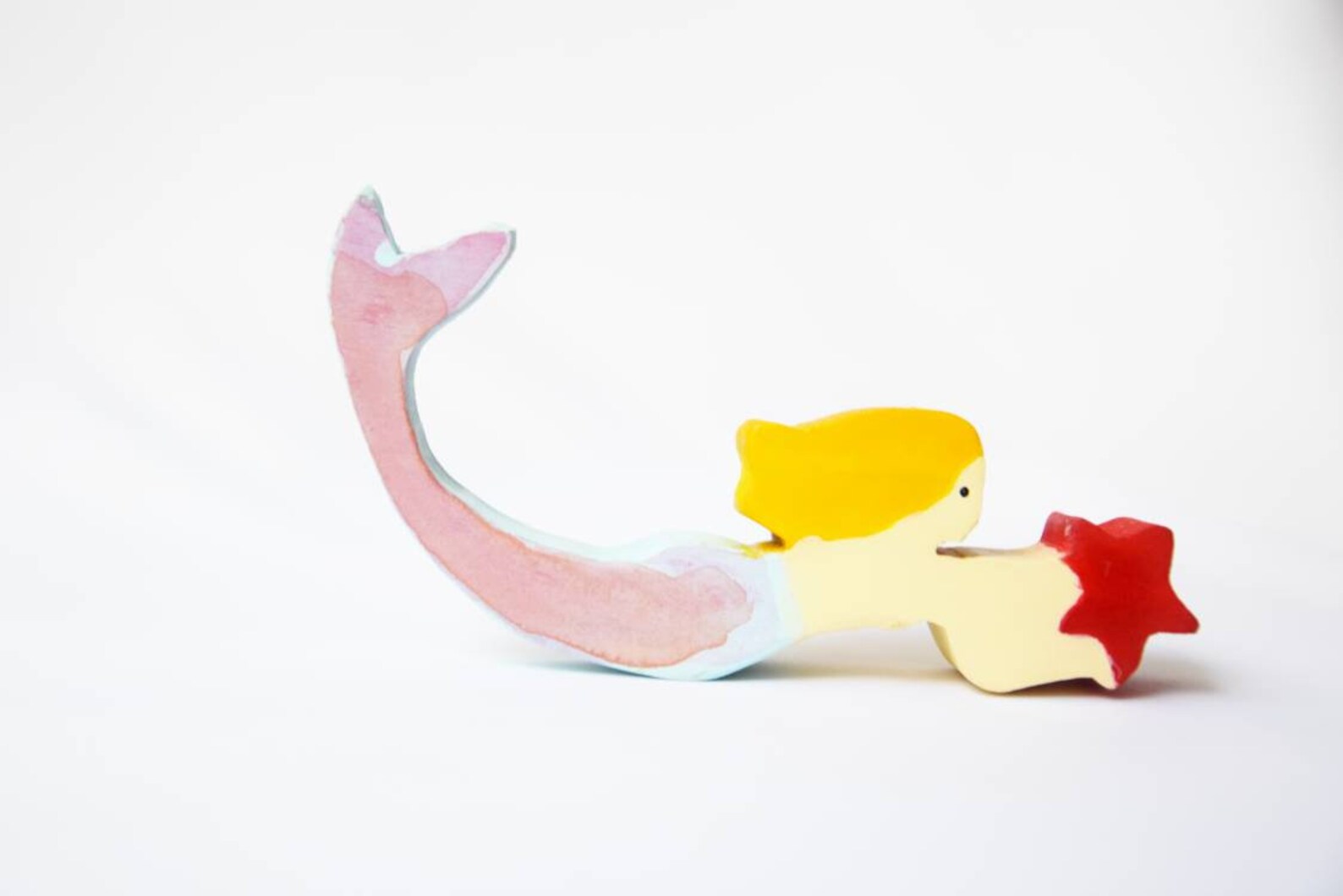 Mermaid Wooden Toy Set Wooden Mermaids Mermaid on the Rock - Etsy