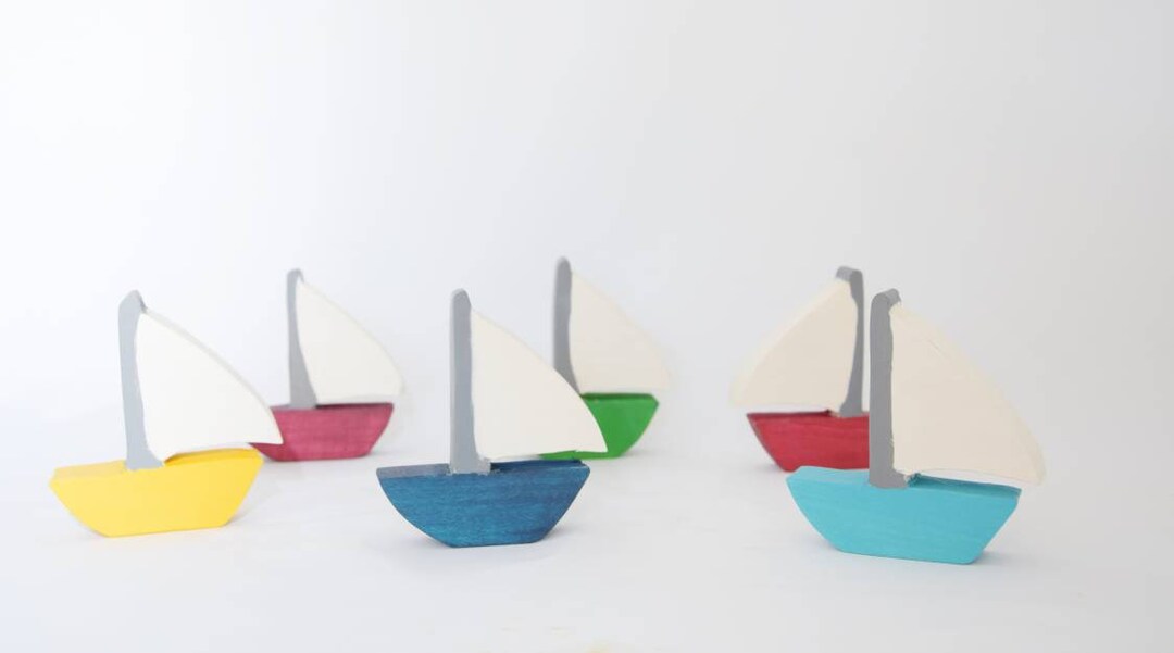 Wooden Boats Toy Set, Wooden Boat Toy, Sailboat Wooden Toy Set ...