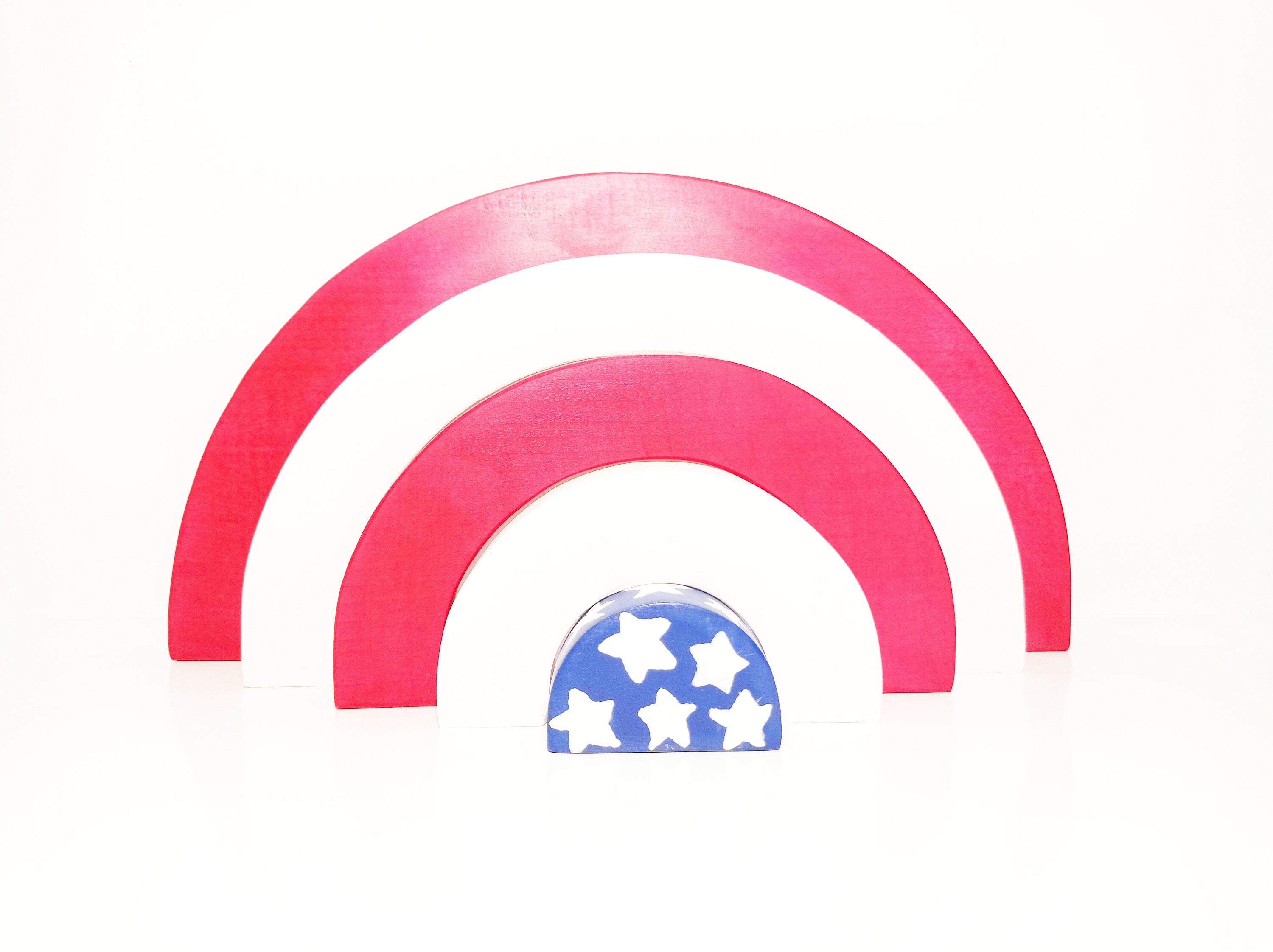 Stars and Stripes Usa Flag Wooden Stacker, Patriotic Usa Wooden ...