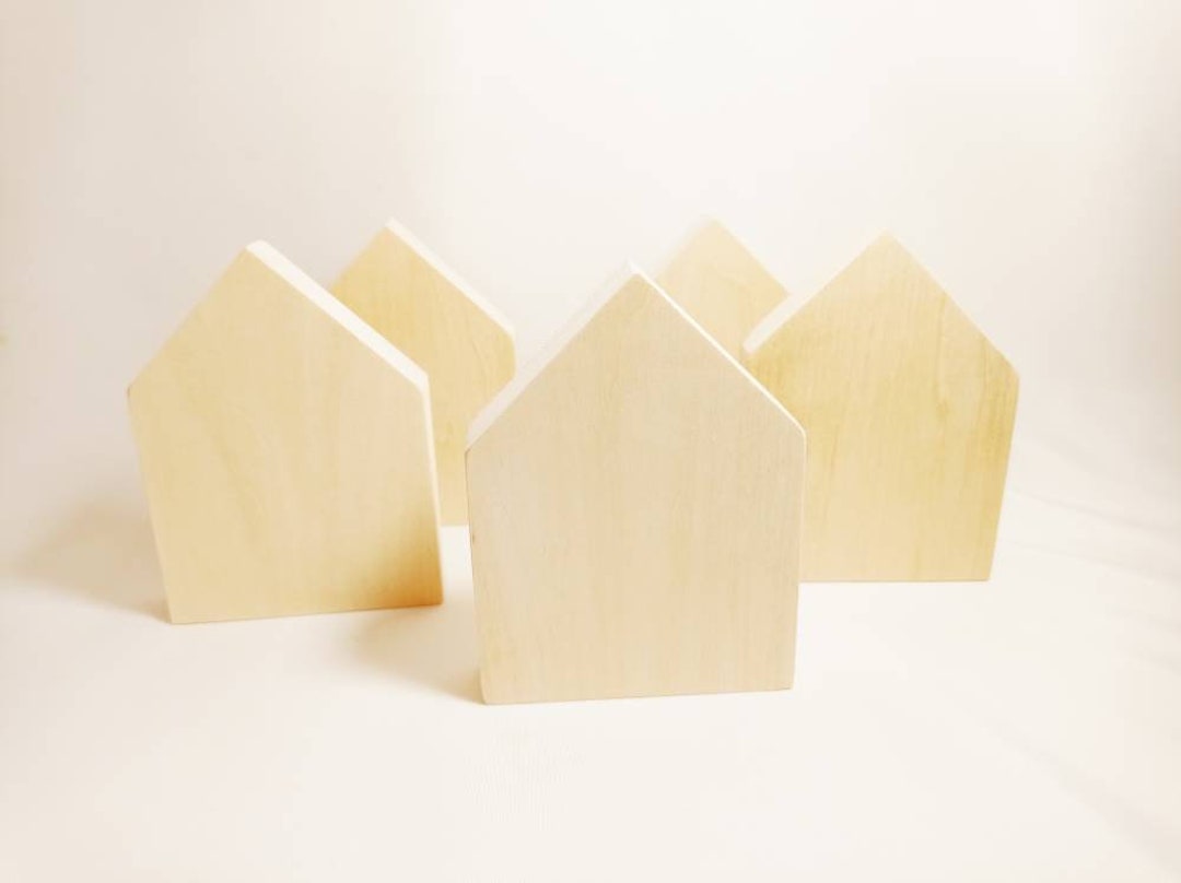 Wooden Blank Houses, Wooden Blanks, House Shape Blank, Craft Suppy ...