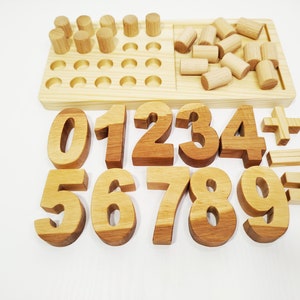 Wooden Number Board, Montessori Counting Tracing Board, Waldorf ...
