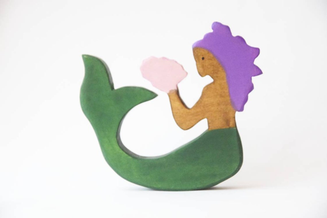 Mermaid Wooden Toy Mermaid Wooden Mermaid Mythology Toy - Etsy
