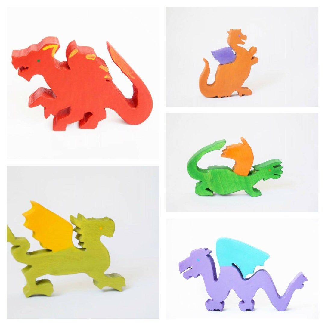 Wooden Dragons, Dragon Toy Set, Waldorf Dragons, Wooden Waldorf Toy ...