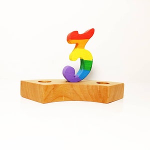 Rainbow Number Three Birthday Ring Ornament, Celebration Ring Ornament ...
