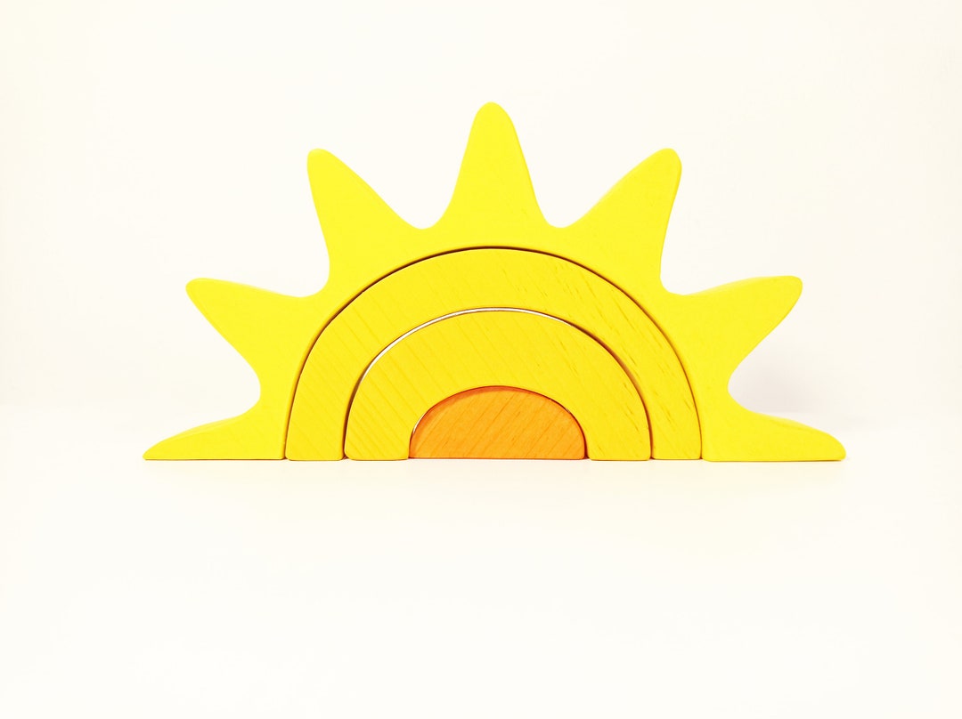 Sun Stacker Wooden Toy, Wooden Stacking Sun, Sunrise Wooden Toy Stacker ...
