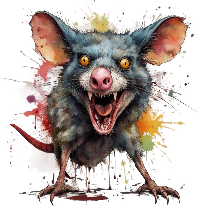 Opossum Art, Crazy, Clipart Bundle, Transparent PNG, Cute Animals ...