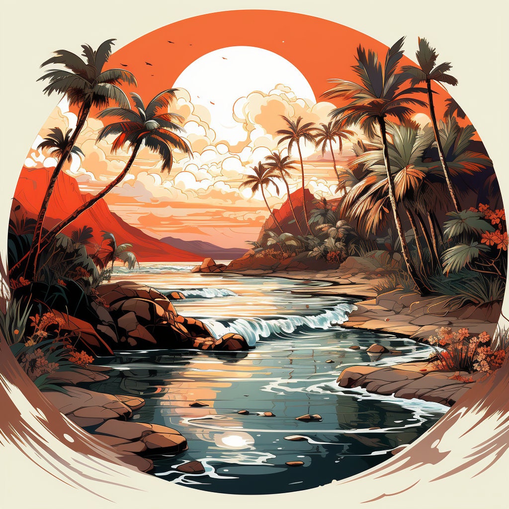 Tropical Stickers Clipart: Creative Files With Palm Trees, Exquisite ...