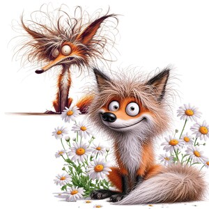Images of Funny Fox, Unusual Fox, Illustrations for Printing on Any ...
