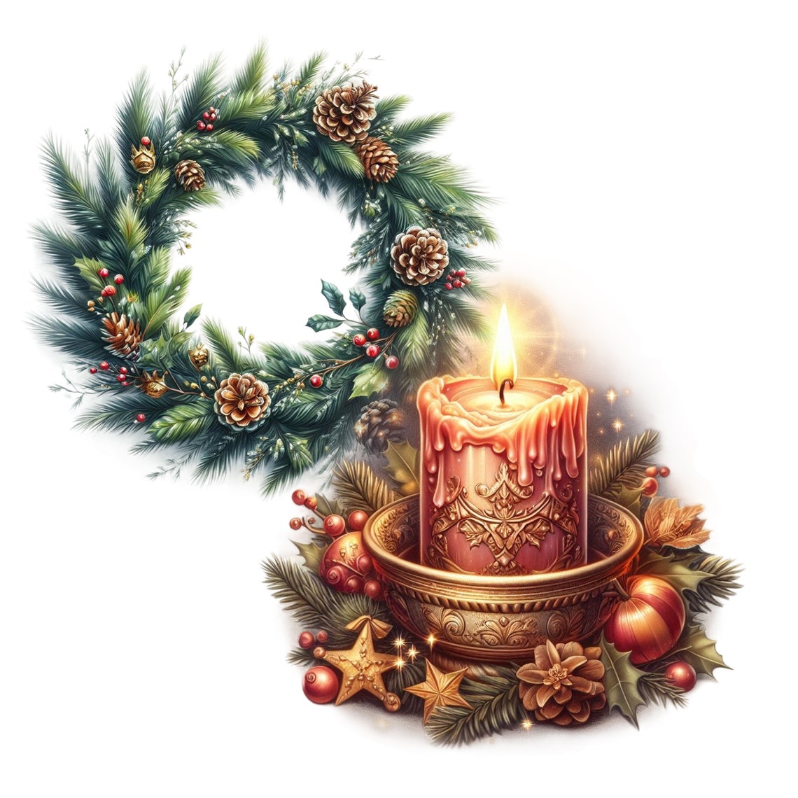 Merry Christmas, Clipart, Digital Download, Digital Paper Craft ...