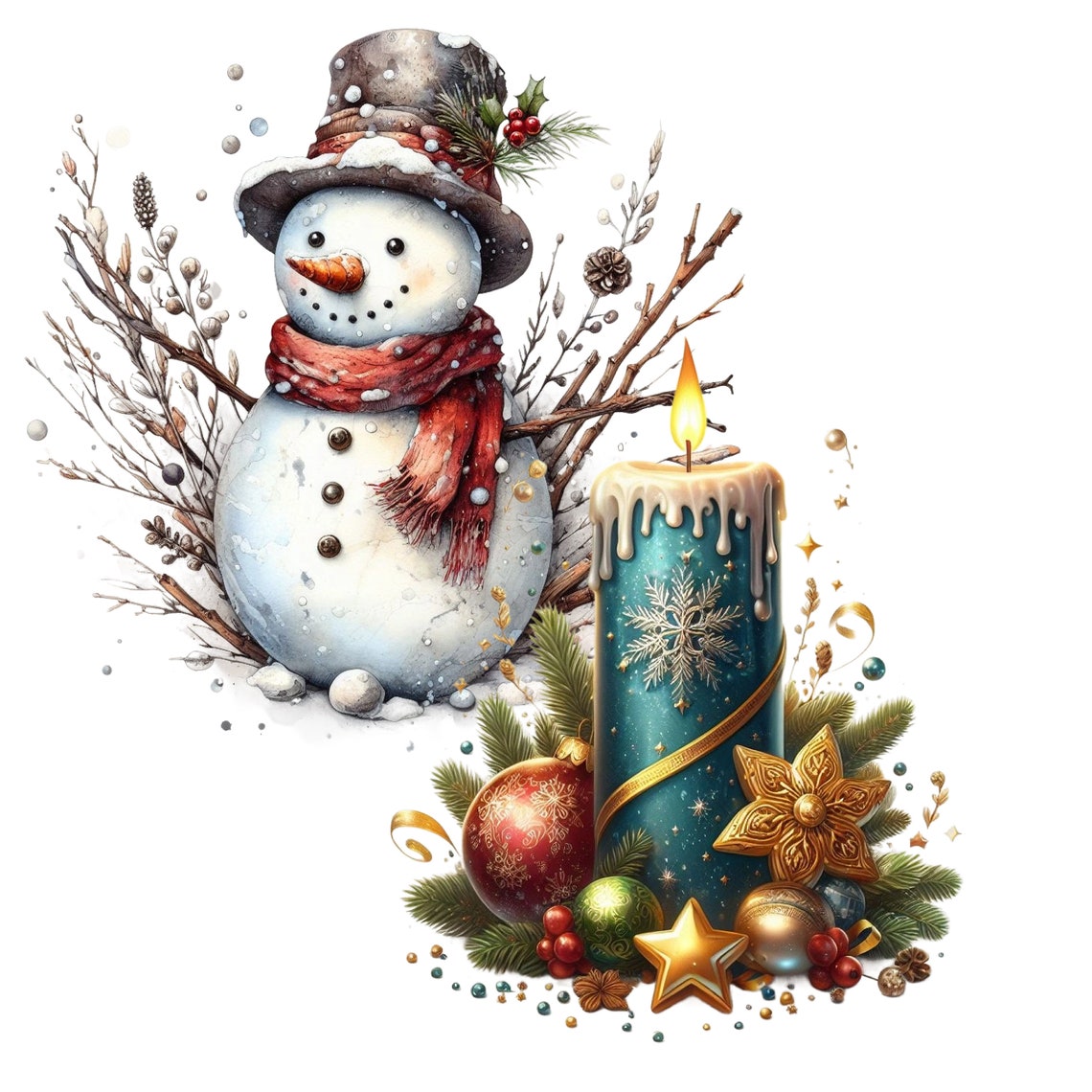 Merry Christmas, Clipart, Digital Download, Digital Paper Craft ...