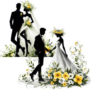 Bride and Groom PNG, Wedding Day Clipart, Wedding Clipart, Newlyweds ...