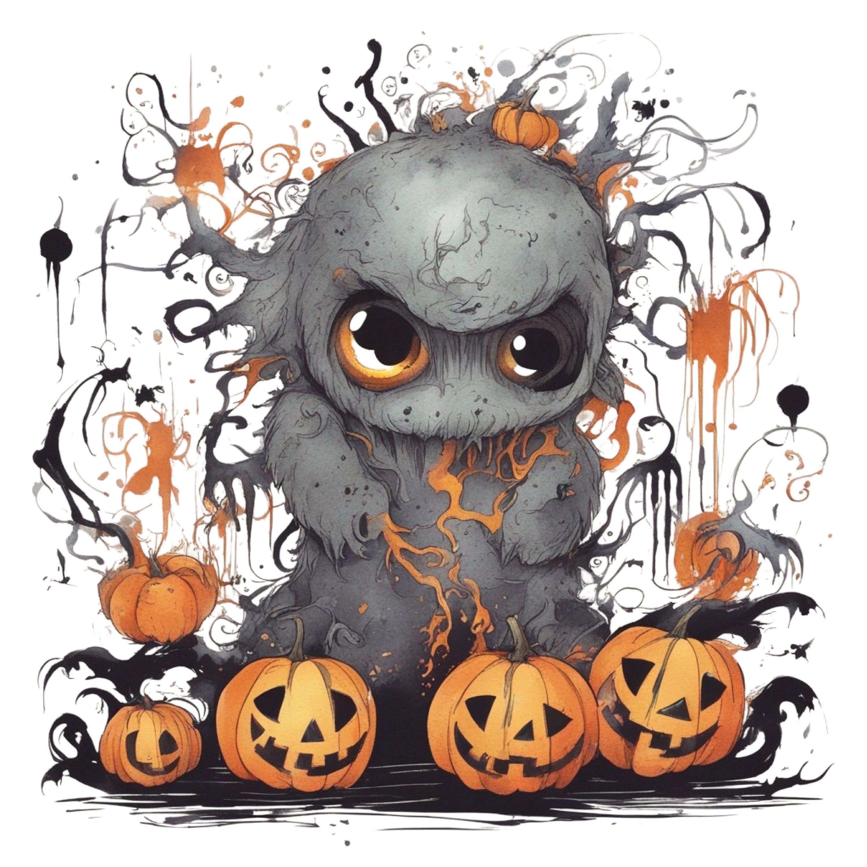 Halloween Monsters Clip Art, Bundle Cute Halloween, Clipart Halloween ...