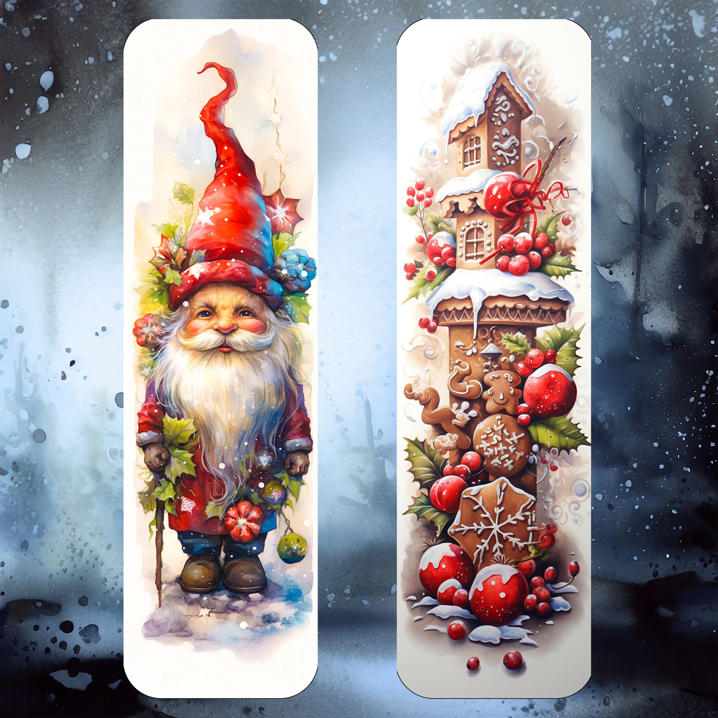 Christmas Bookmark Set, Printable Christmas Bookmarks, Digital Download ...