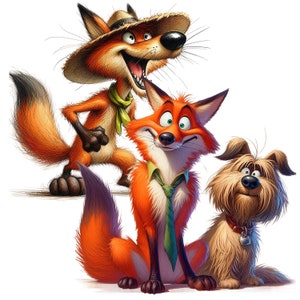 Images of Funny Fox, Unusual Fox, Illustrations for Printing on Any ...